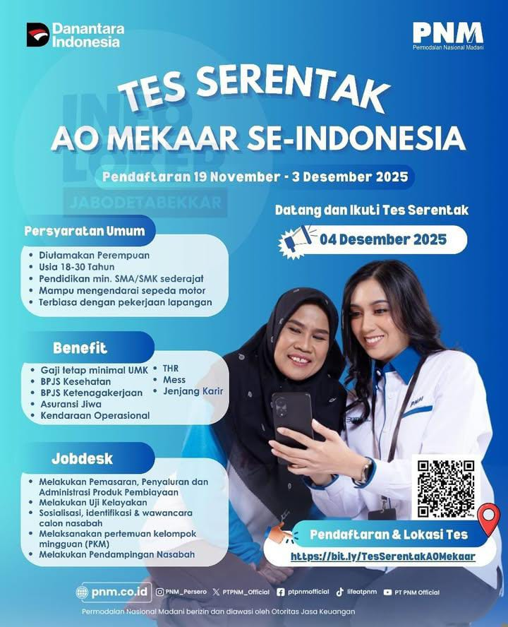 Loker Terbaru Desember 2025: PNM Mekaar Buka Pendaftaran AO Minimal ...