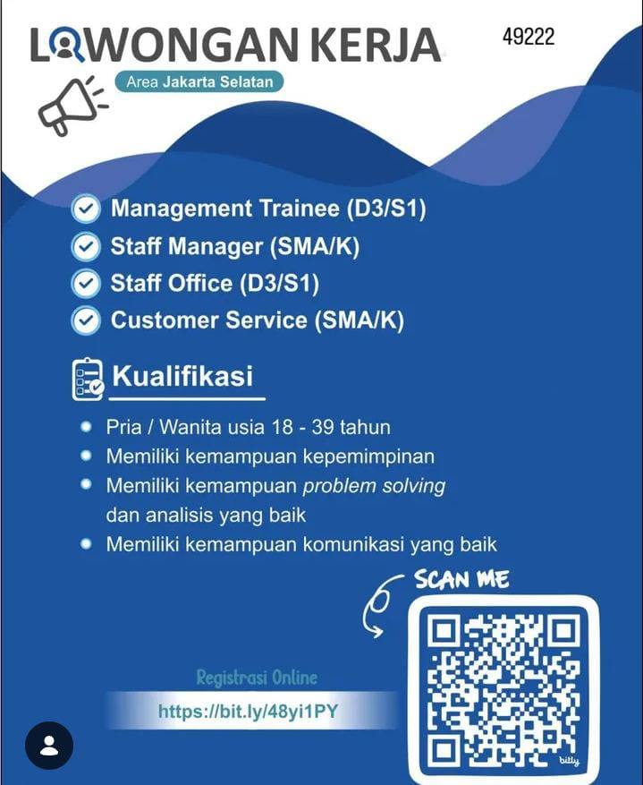Lowongan Kerja Management Trainee, Staff Manager, Staff Office ...