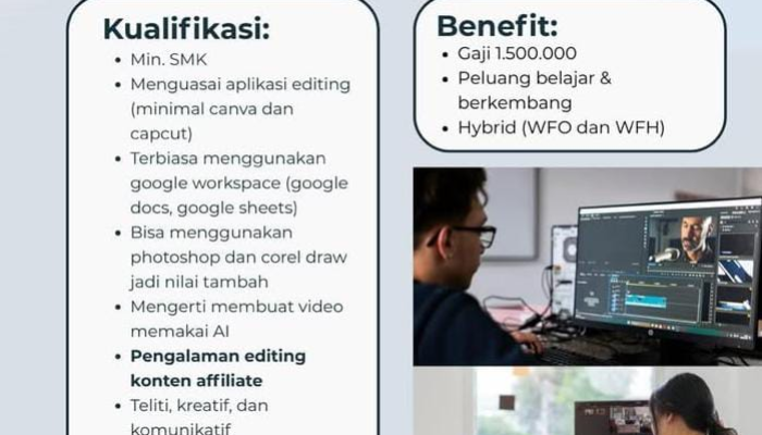 Lowongan Kerja Pondok Aren 2026: Lowongan Admin & Content Editor (WFH ...