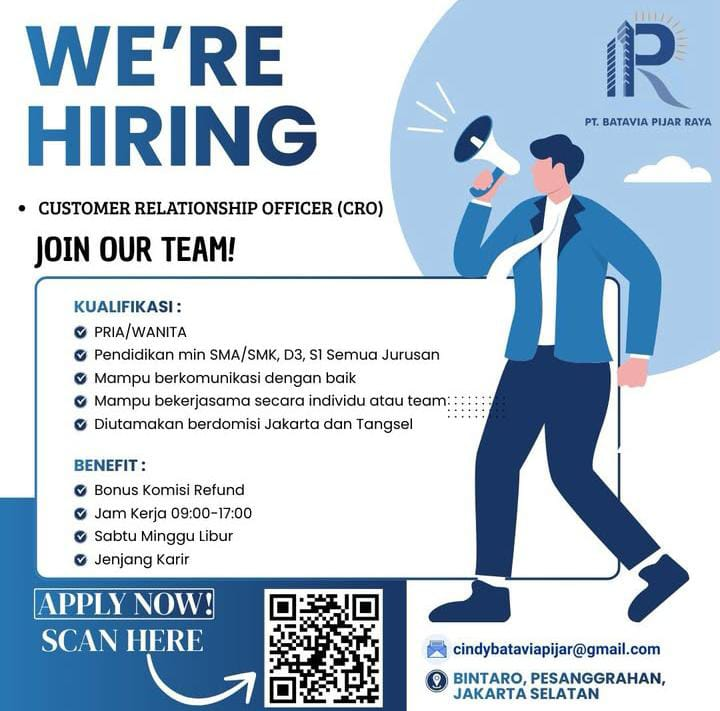 Lowongan Kerja Customer Relationship Officer (CRO) di PT Batavia Pijar ...