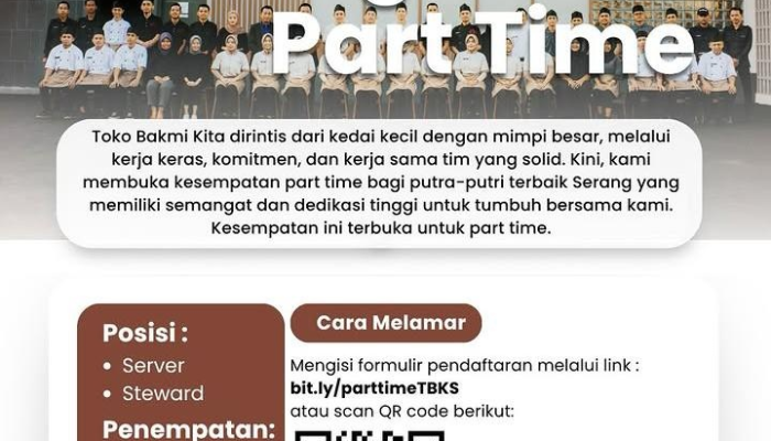 Lowongan Kerja Part Time di Toko Bakmi Kita Serang Terbaru 2026 ...