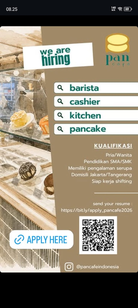 Lowongan Kerja Pan Cafe Jakarta & Tangerang 2026 : Management Trainee ...