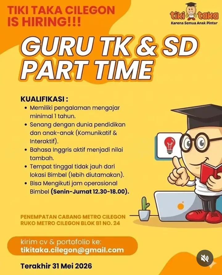 Lowongan Kerja Tiki Taka Cilegon 2026: Buka Posisi Staff Marketing dan ...