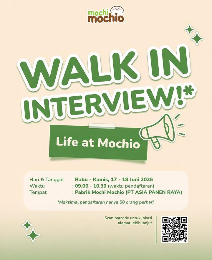 Info Walk in Interview Mochi Mochio: Lowongan Kerja Store Crew & Pastry ...