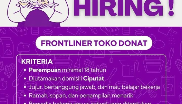 Lowongan Kerja Frontliner Toko Donat di Doughnut & Donut Ciputat ...